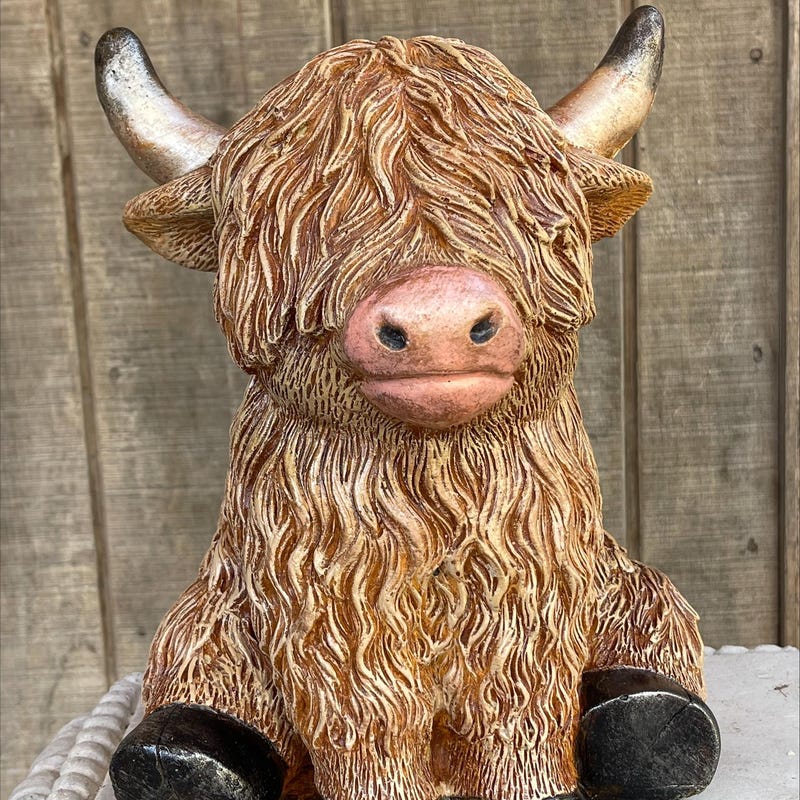 Large Concrete Cow Statue - Etsy
