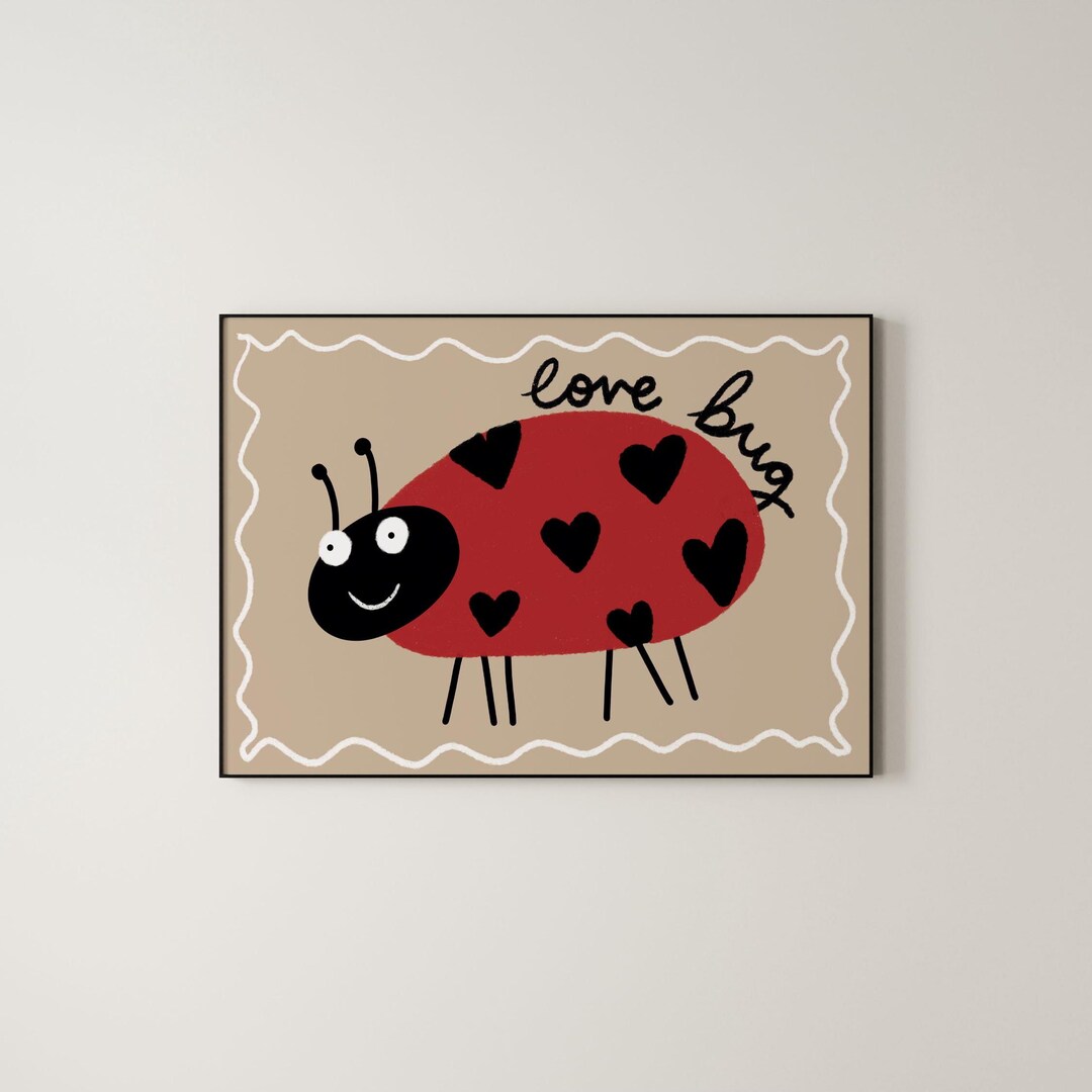 Love Bug Ladybird Print: Woodland Nursery Wall Art - Etsy
