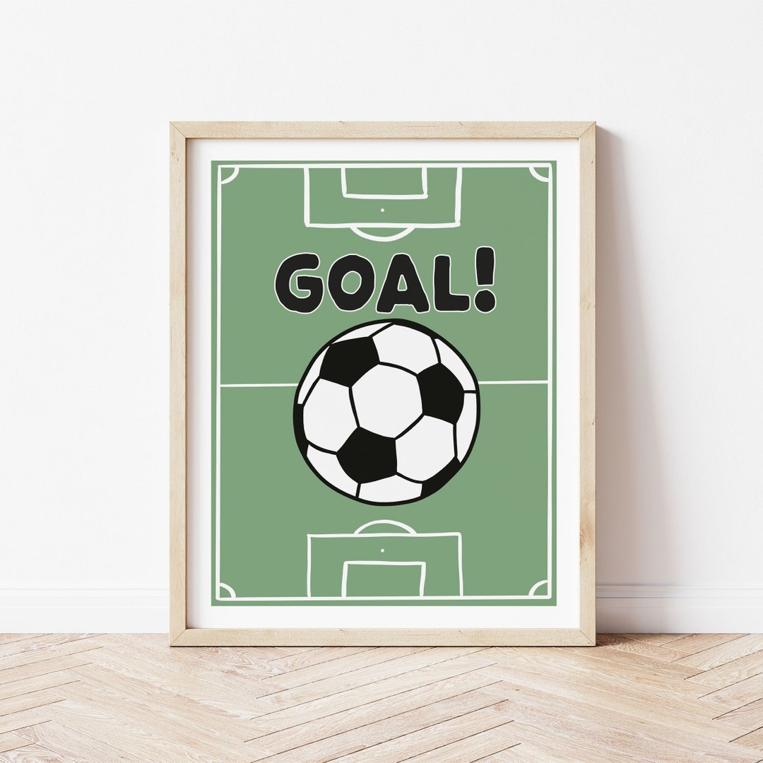 Football Pitch Goal Print, Football Poster, Soccer Poster, Boy Room ...