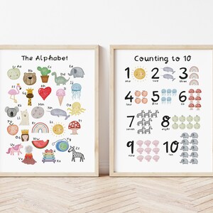 The Alphabet Educational Print, Homeschool Poster, Illustrated Alphabet ...