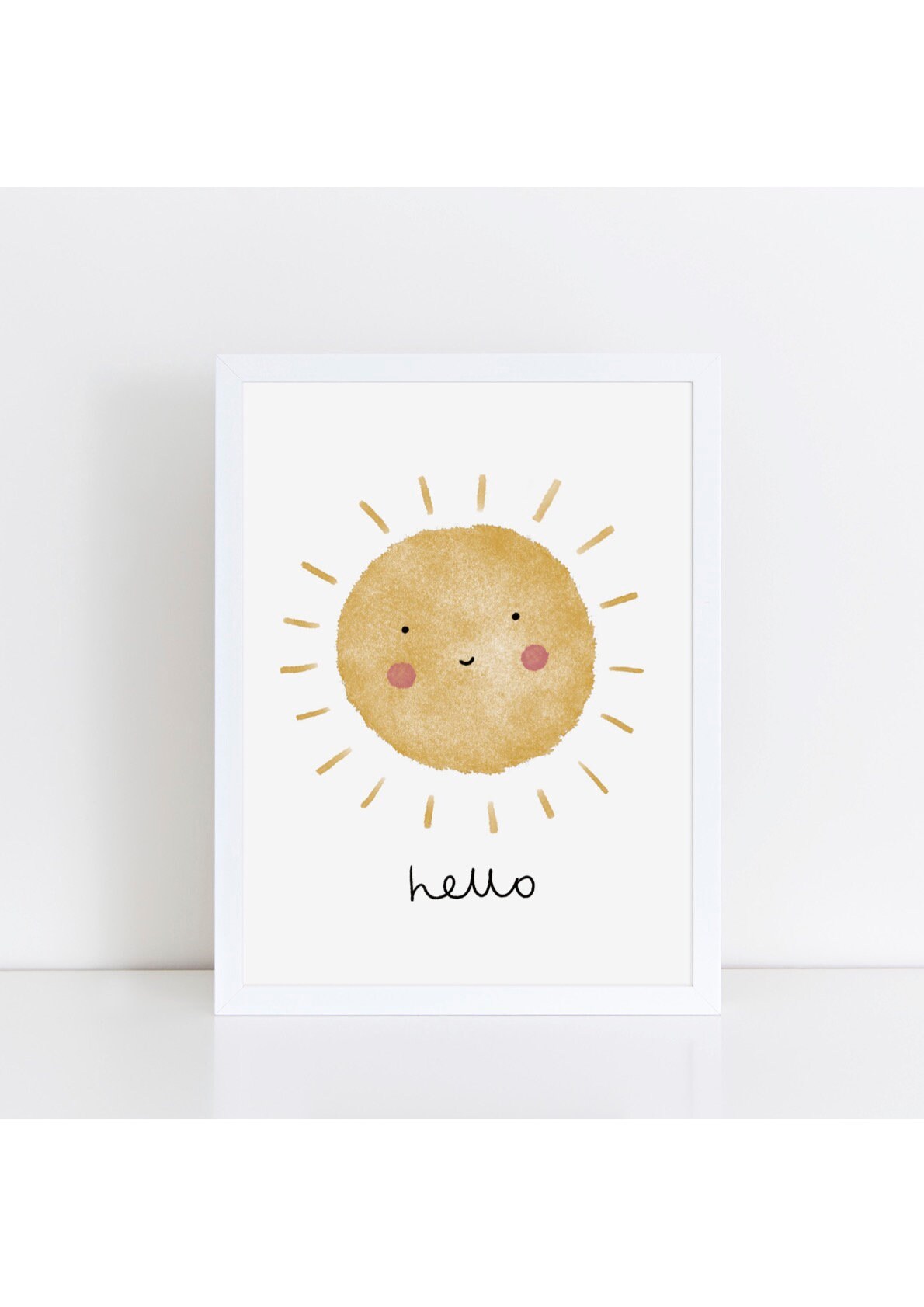 Happy Sun Hello Print Nursery Poster Sunshine Print - Etsy