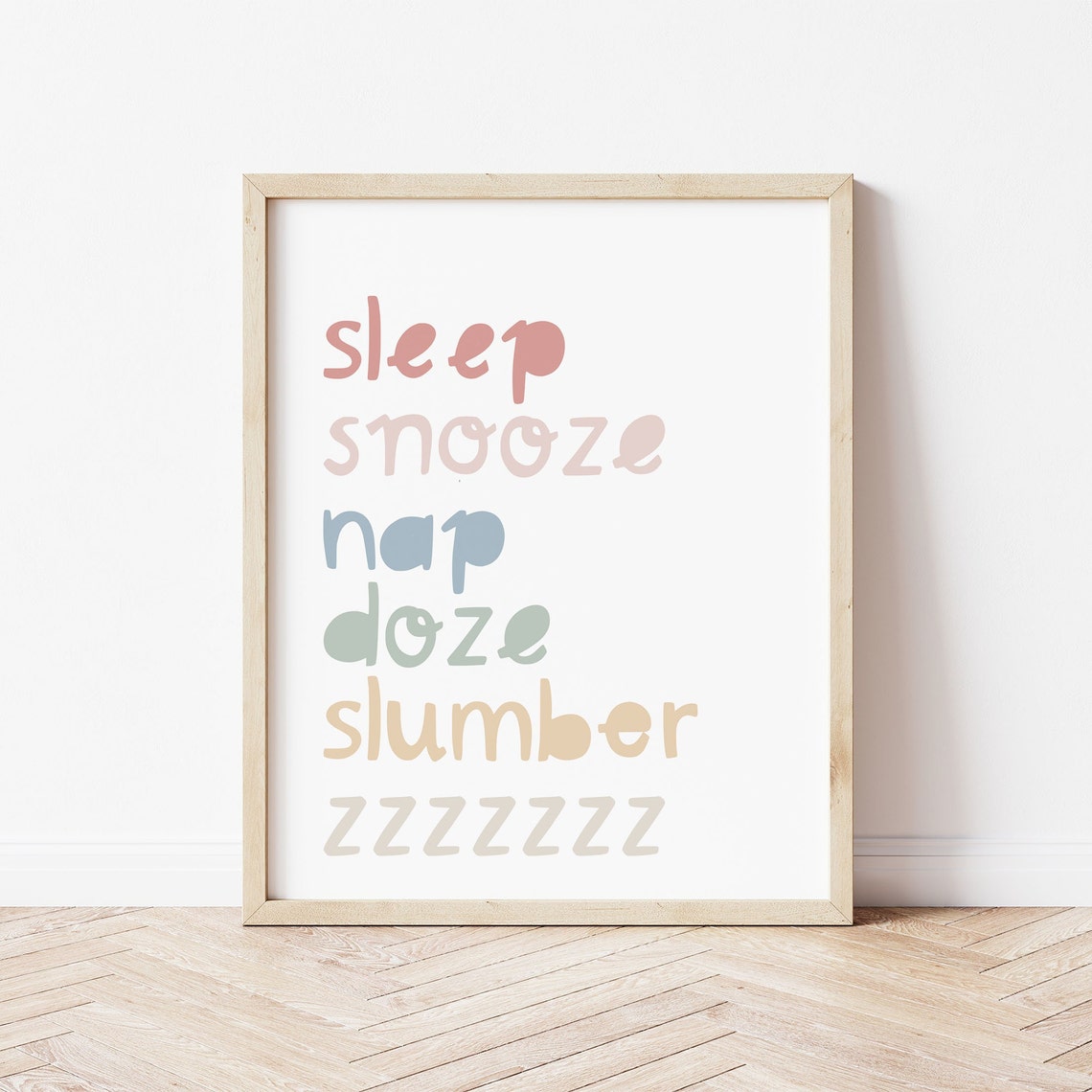 Sleep Snooze Print Nursery Poster Pastel Colours Print - Etsy