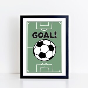 Football Pitch Goal Print, Football Poster, Soccer Poster, Boy Room ...