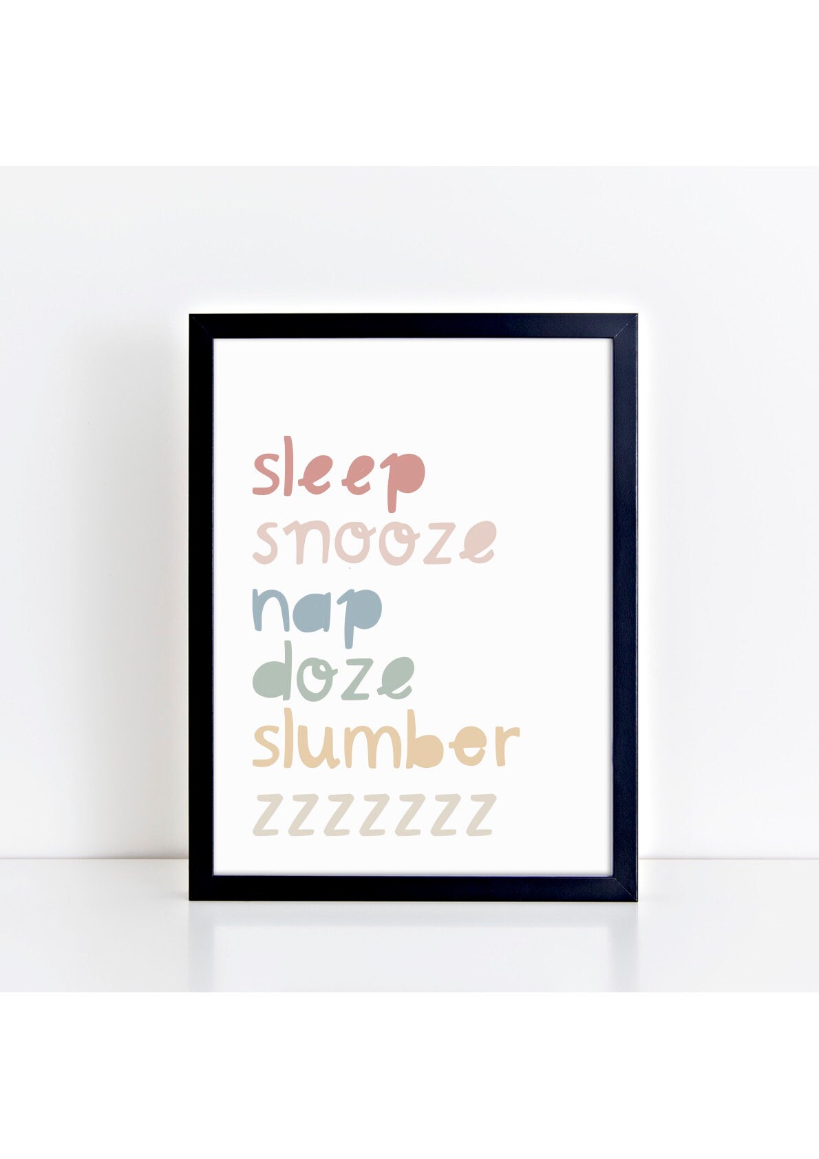 Sleep Snooze Print Nursery Poster Pastel Colours Print - Etsy