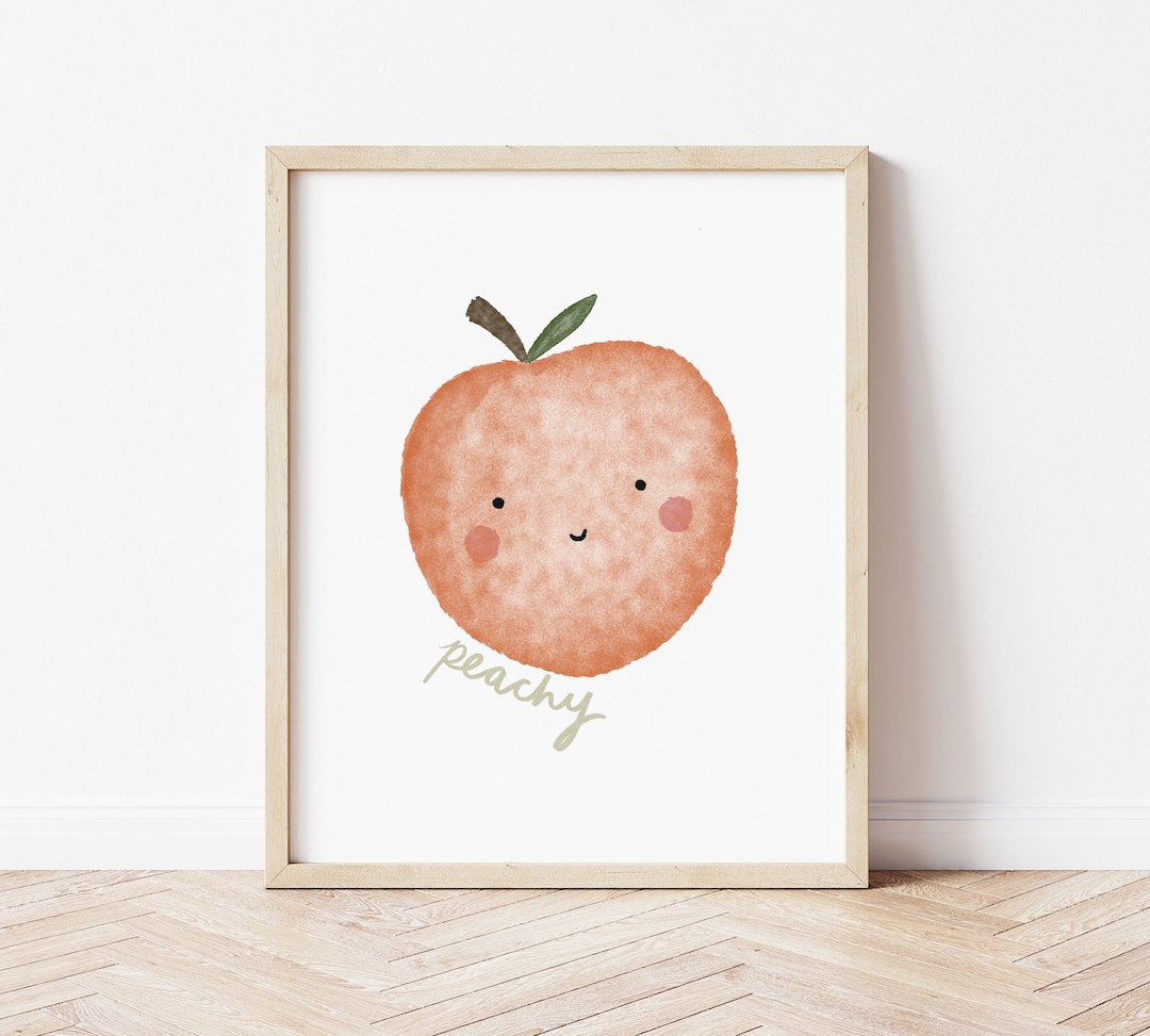 Happy Peach Nursery Print: Pastel Kid's Room Wall Art - Etsy