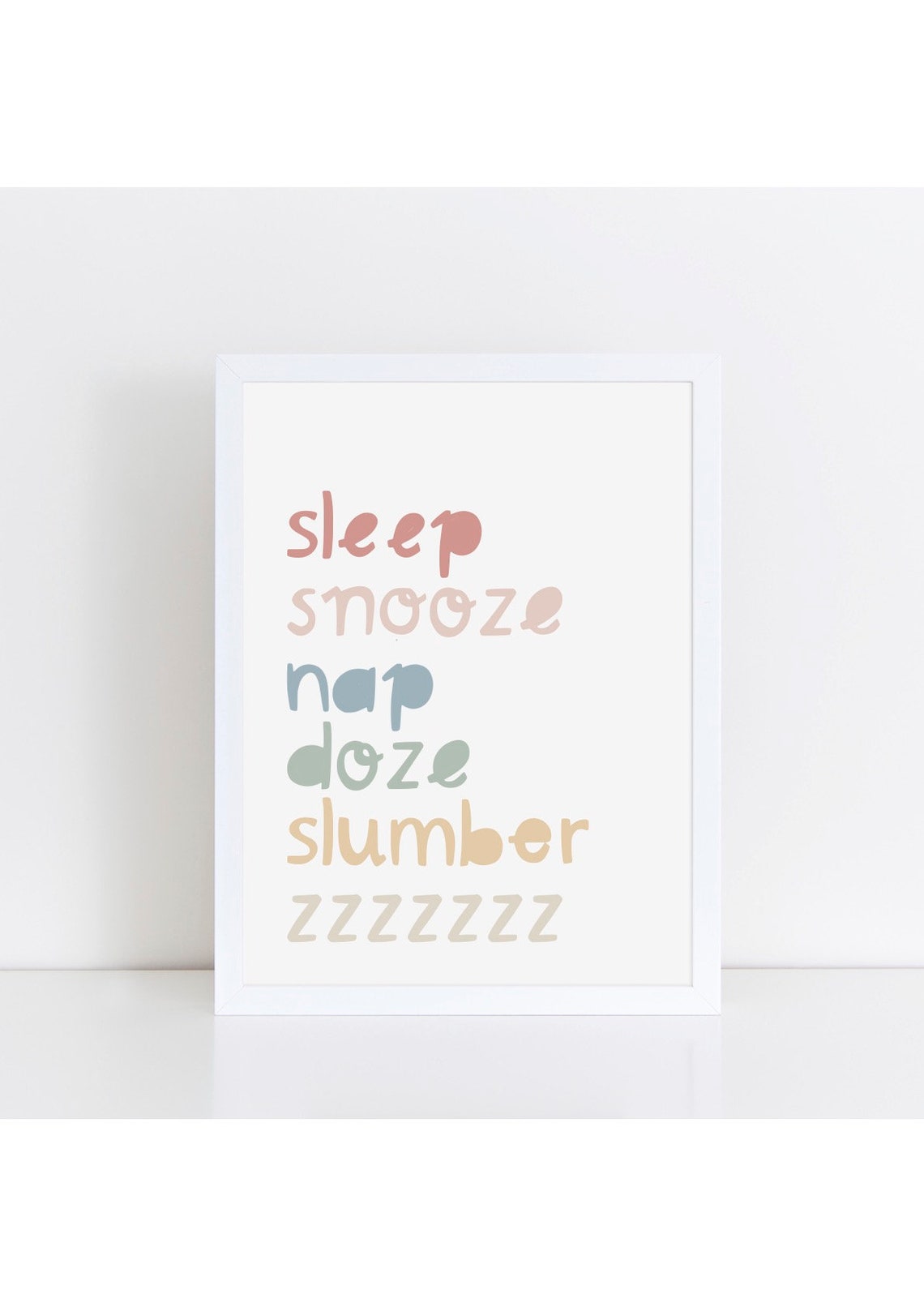 Sleep Snooze Print Nursery Poster Pastel Colours Print - Etsy