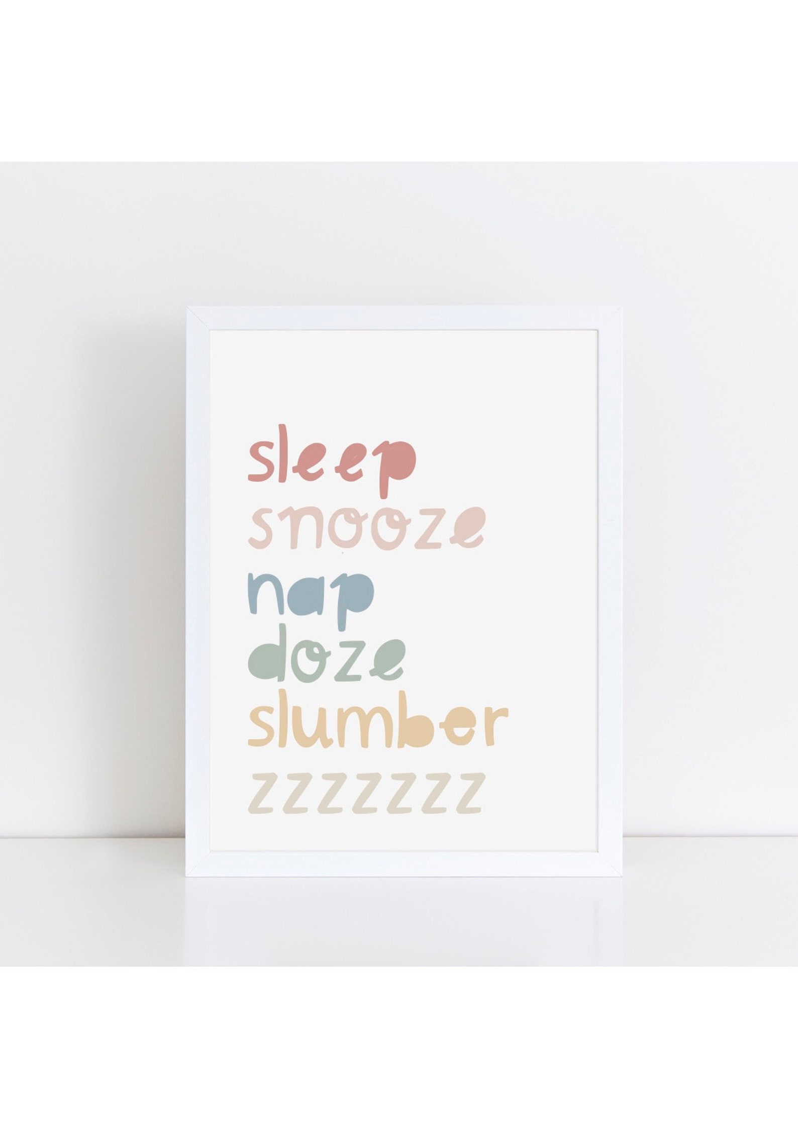 Sleep Snooze Print Nursery Poster Pastel Colours Print - Etsy