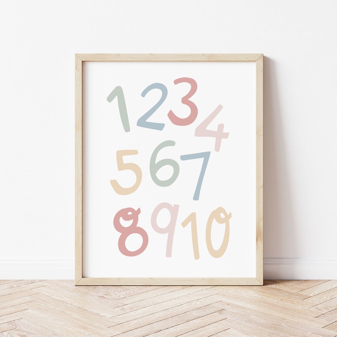 Numbers 1-10 Print, Nursery Poster, Maths Print, Children's Bedroom ...