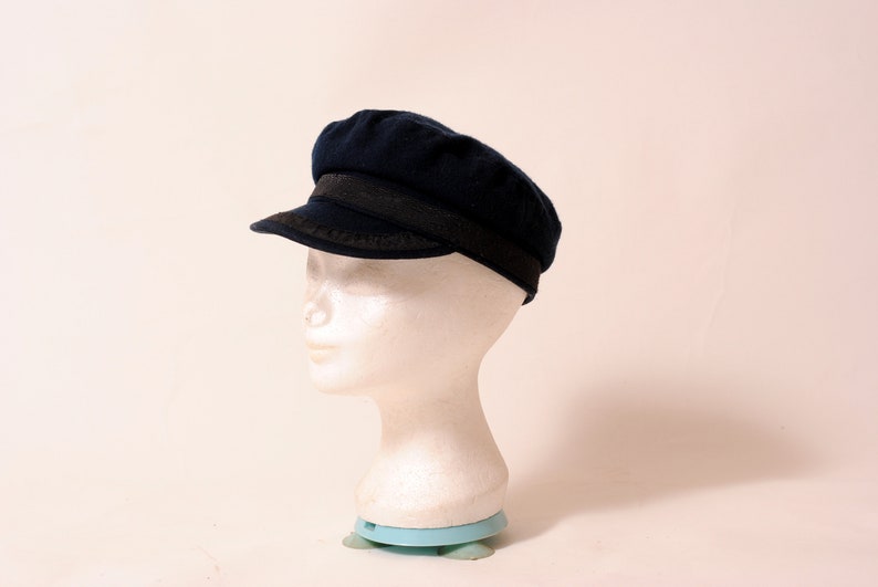 Navy Blue Wool Sailor Cap - Etsy