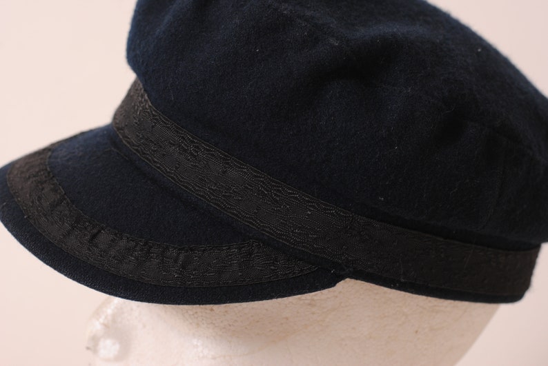 Navy Blue Wool Sailor Cap - Etsy