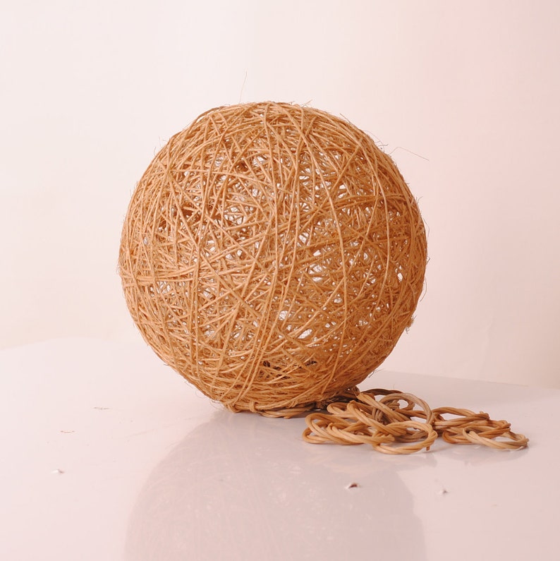 French Vintage Hemp Celling Ball 60's French Lighting Ball Chandelier ...