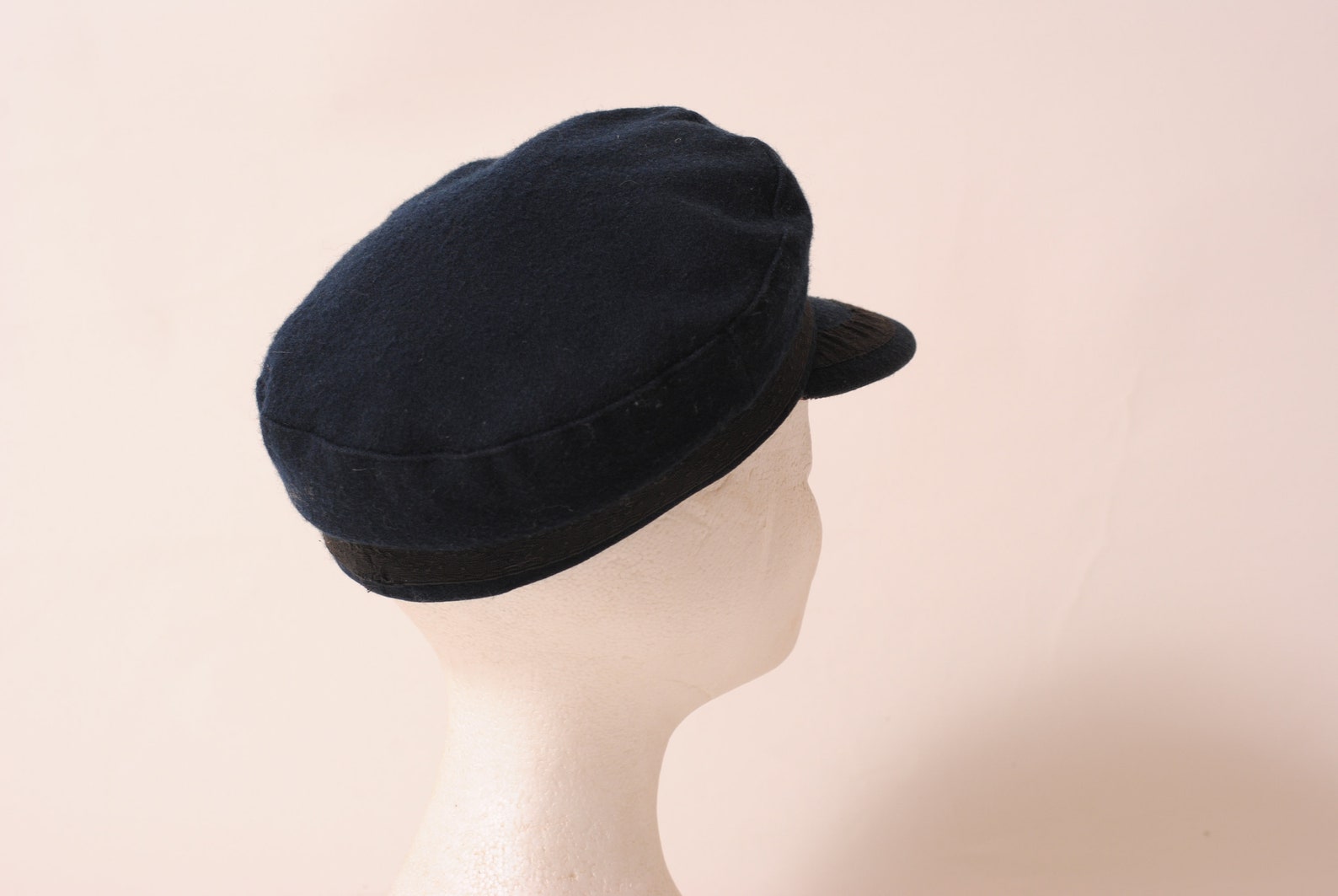 Navy Blue Wool Sailor Cap - Etsy
