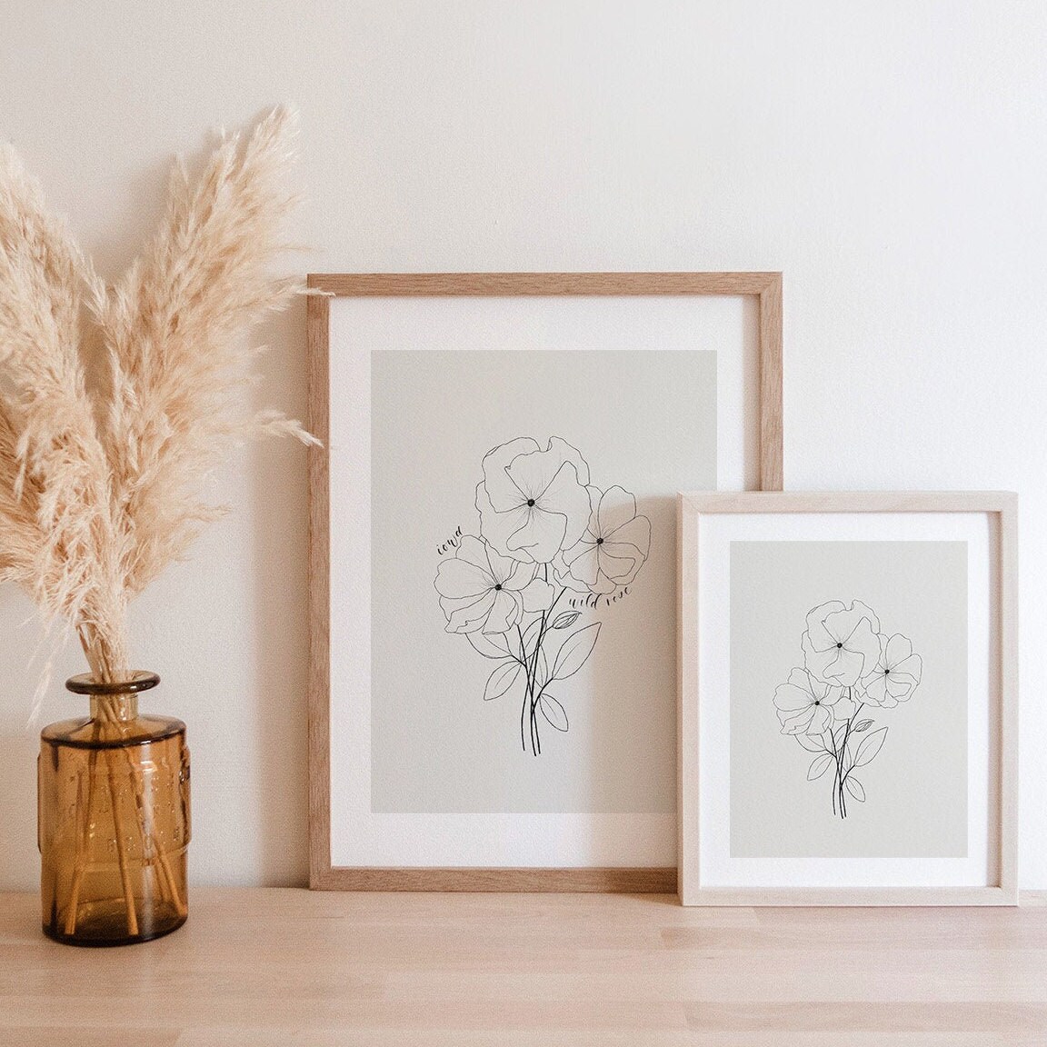 IOWA WILD ROSE Print Iowa State Flower Art Print Wild Rose | Etsy