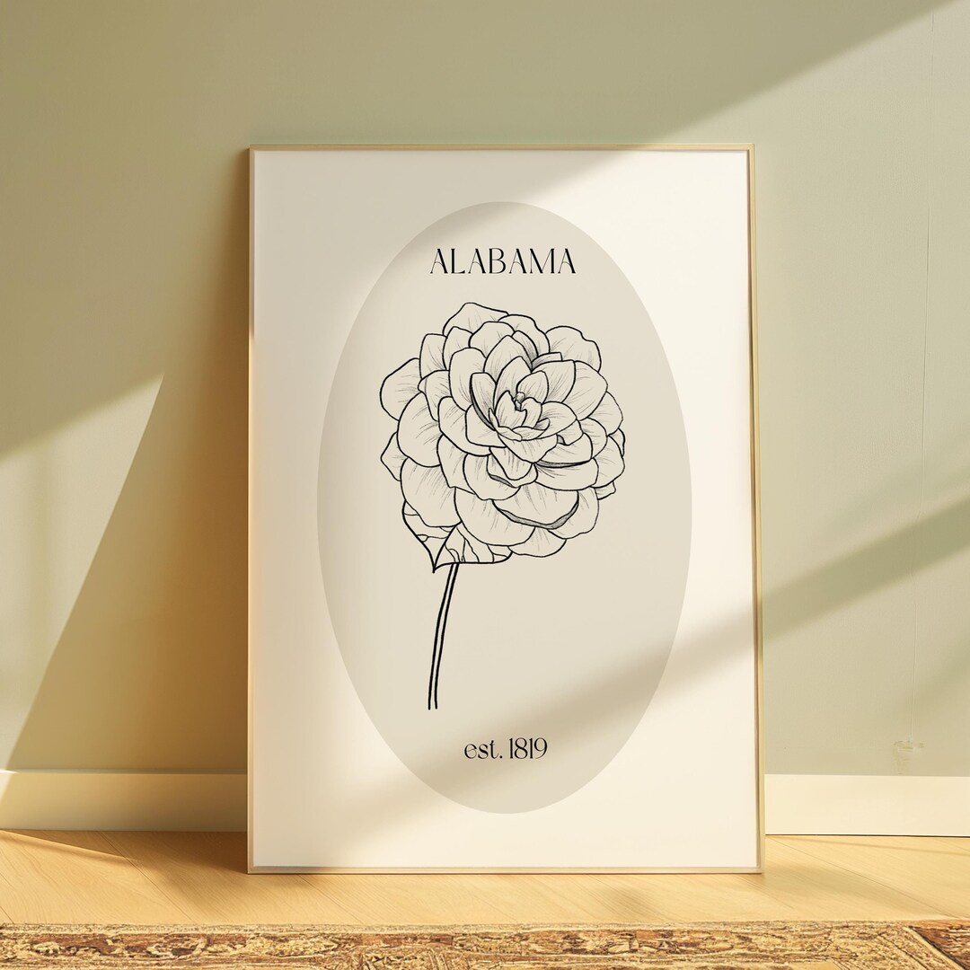 Alabama State Flower Digital Art Print, State Flower Wall Art ...