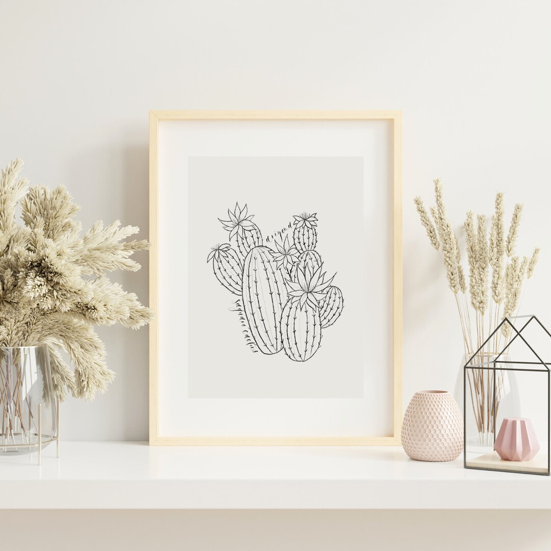 Arizona State Flower Digital Art Print Hand Drawn State - Etsy