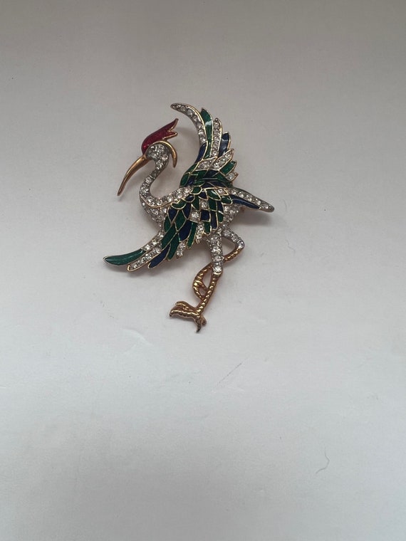 Vintage striking stork bird - Gem