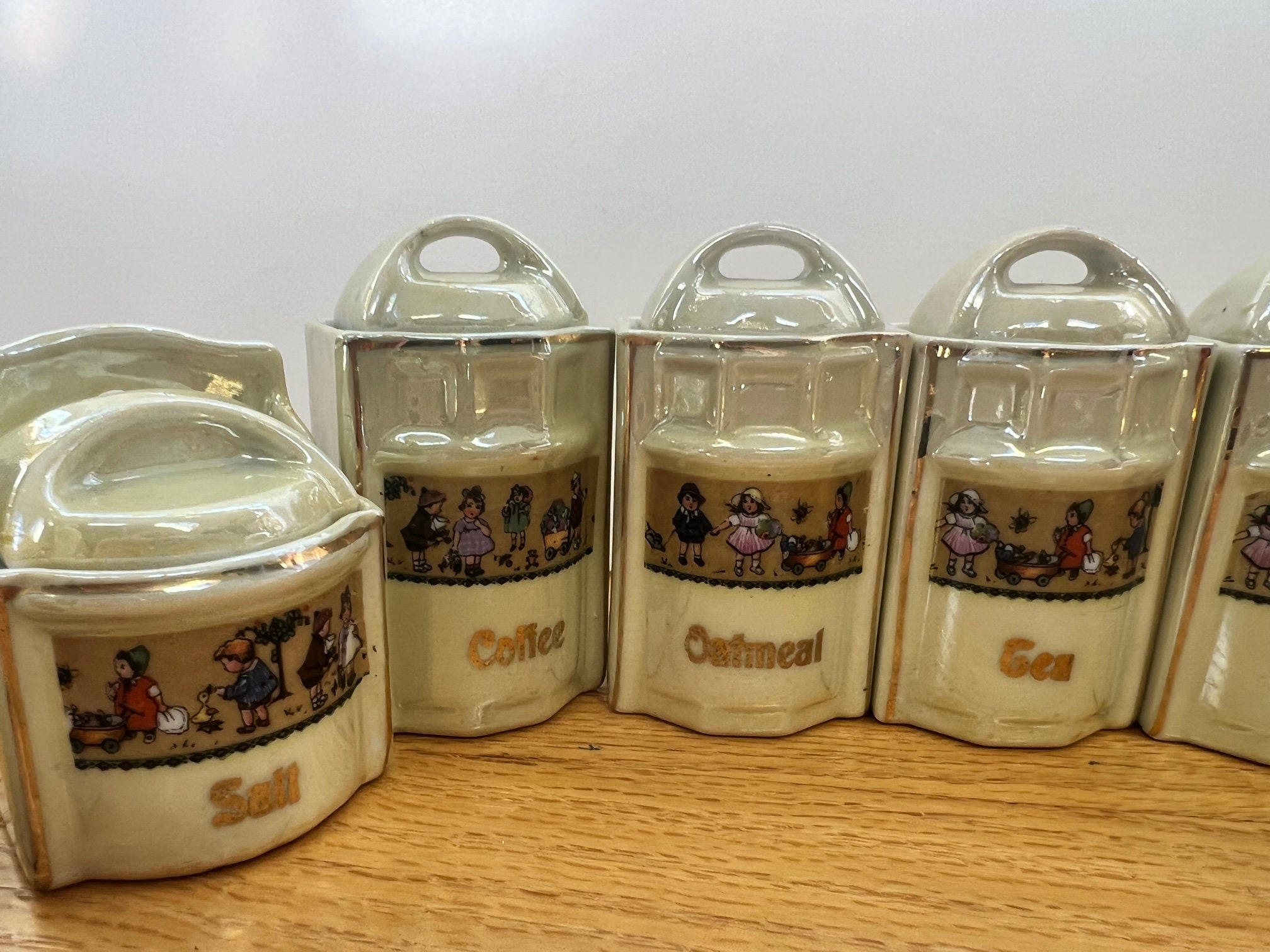 Museum Quality Mint Vintage German Condiment Spice Set Porcelain ...