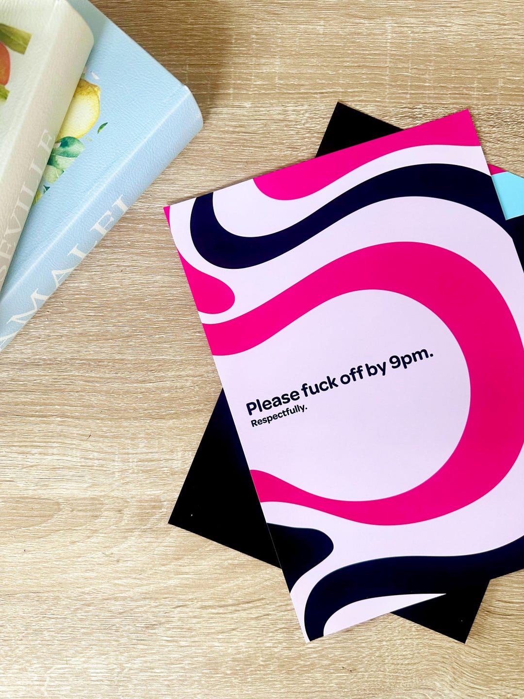 Rude Prints Fuck off by 9pm Funny Art Prints Rude Decor Hallway Art A4 ...