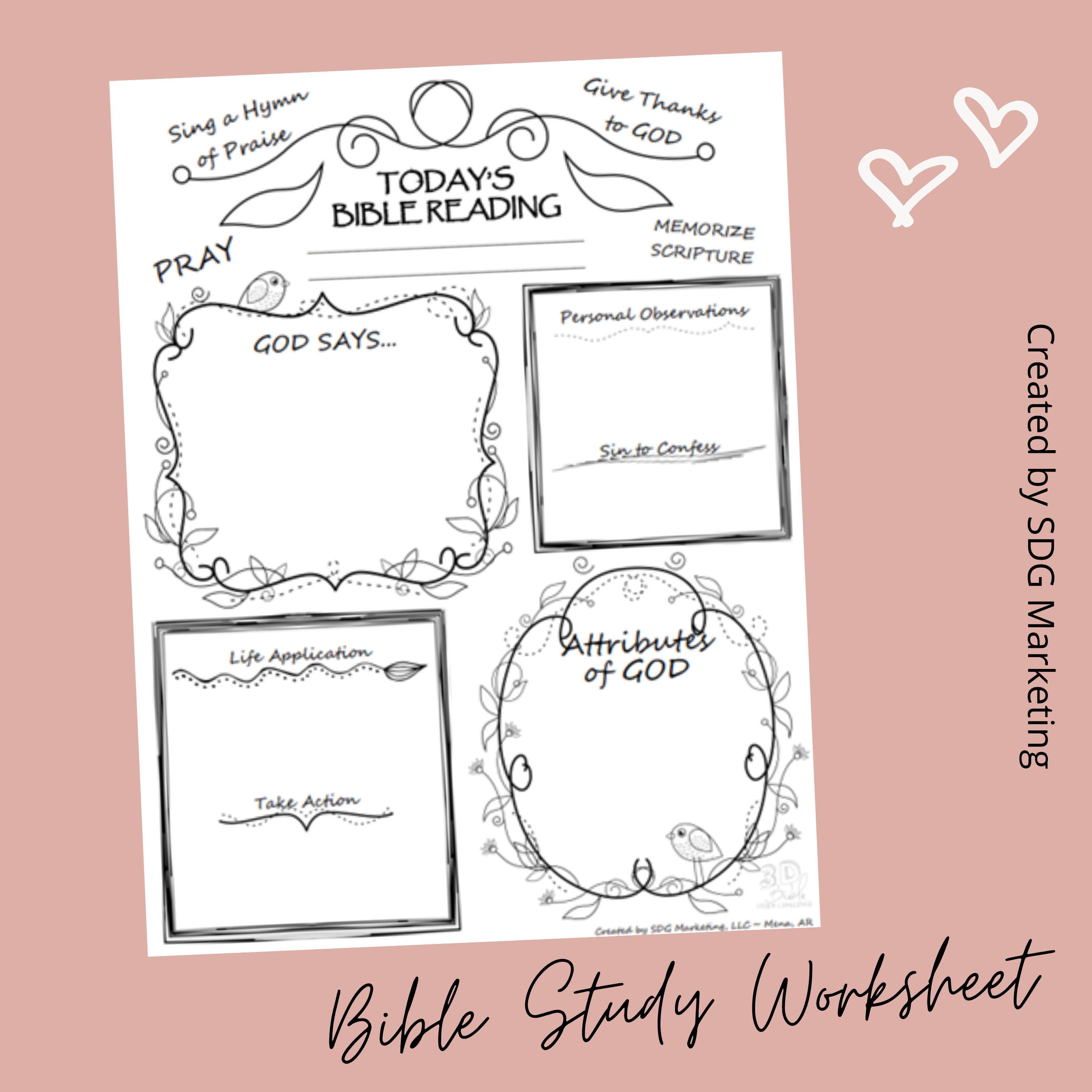 Bible Study Worksheet Notes Page PDF Printable Instant - Etsy