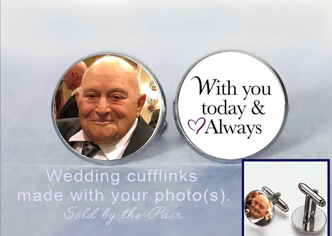 Picture Cufflinks YOUR Photo gift for Groom, Memorial Cuff Links ...