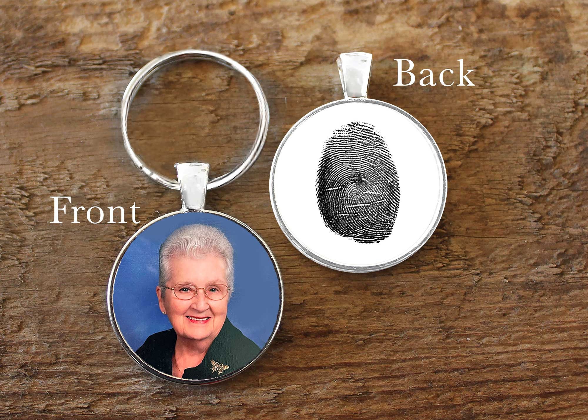 Fingerprint Photo Memorial Keychain Fingerprint Memorial - Etsy