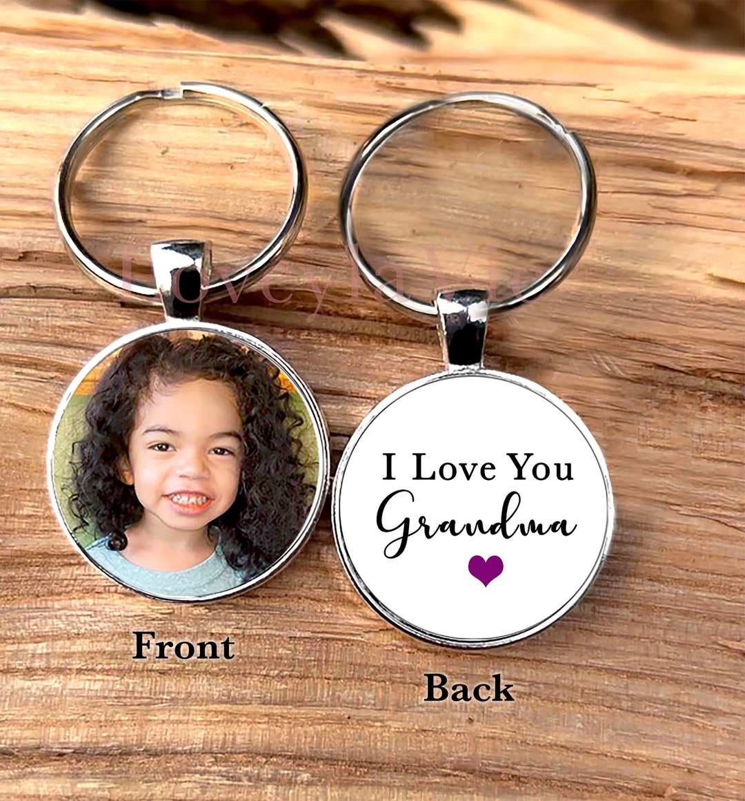 I Love You Grandma, Gift for Grandma, Keychain for Grandma, Photo ...