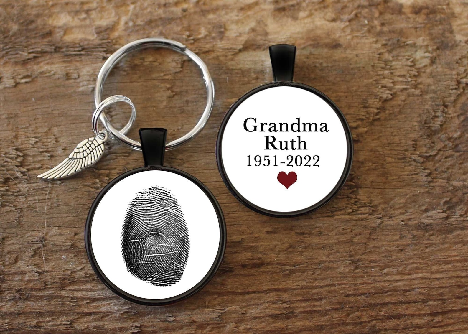 Fingerprint Memorial Keychain Fingerprint Memorial - Etsy