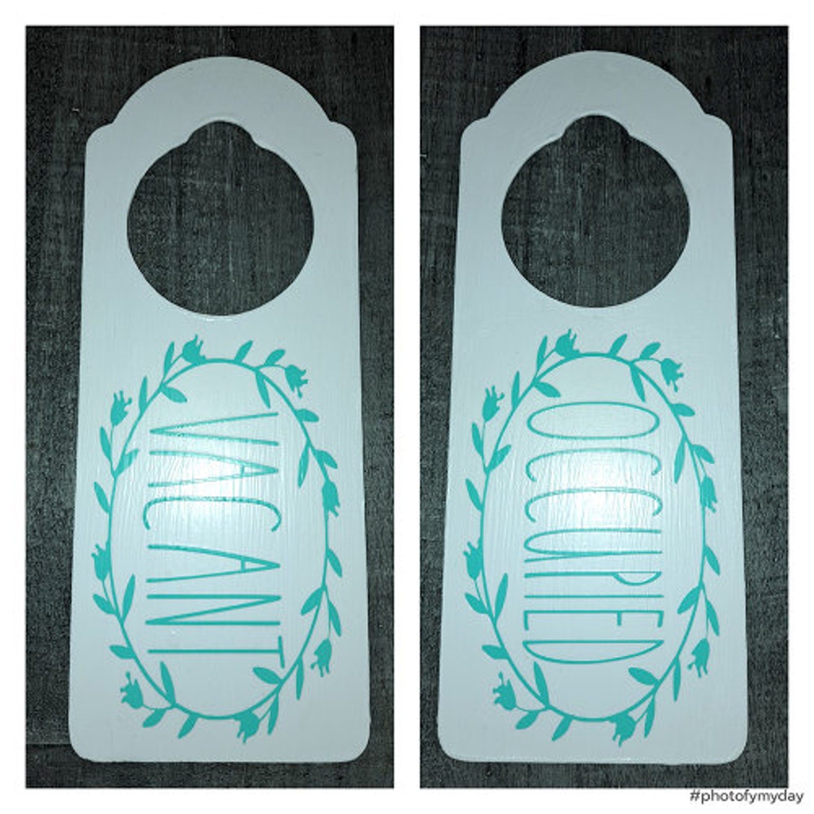 Door Hanger Bathroom Doorknob Sign Vacant Occupied Hand Designed - Etsy