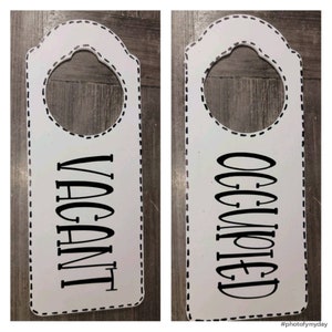 Door Hanger Bathroom Doorknob Sign Vacant Occupied Hand Designed - Etsy