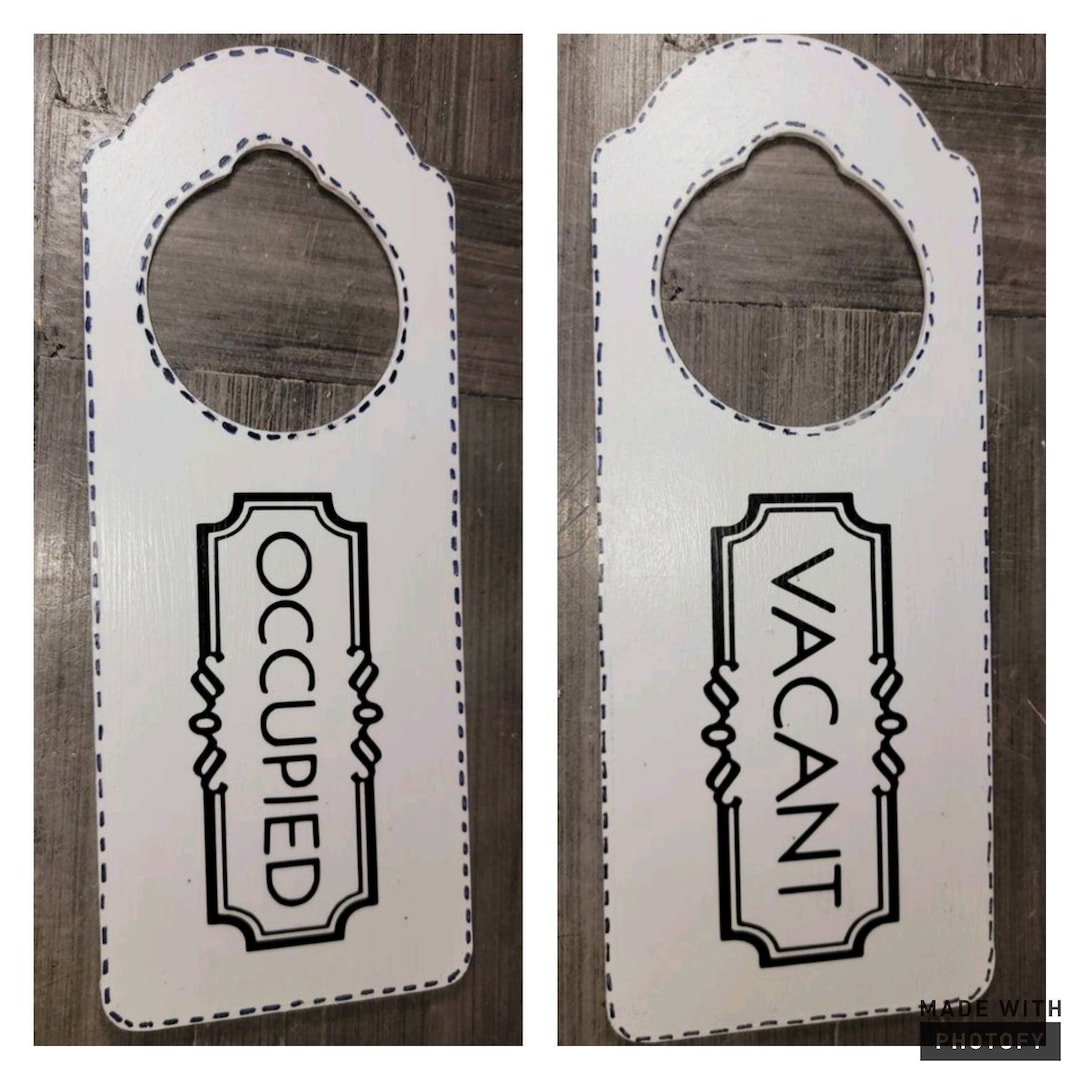 Door Hanger Bathroom Doorknob Sign Vacant Occupied Hand - Etsy
