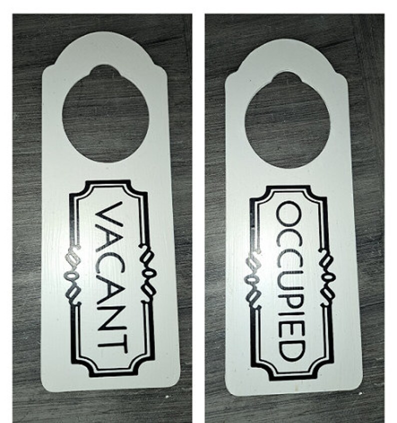 Door Hanger Bathroom Doorknob Sign Vacant Occupied Hand - Etsy