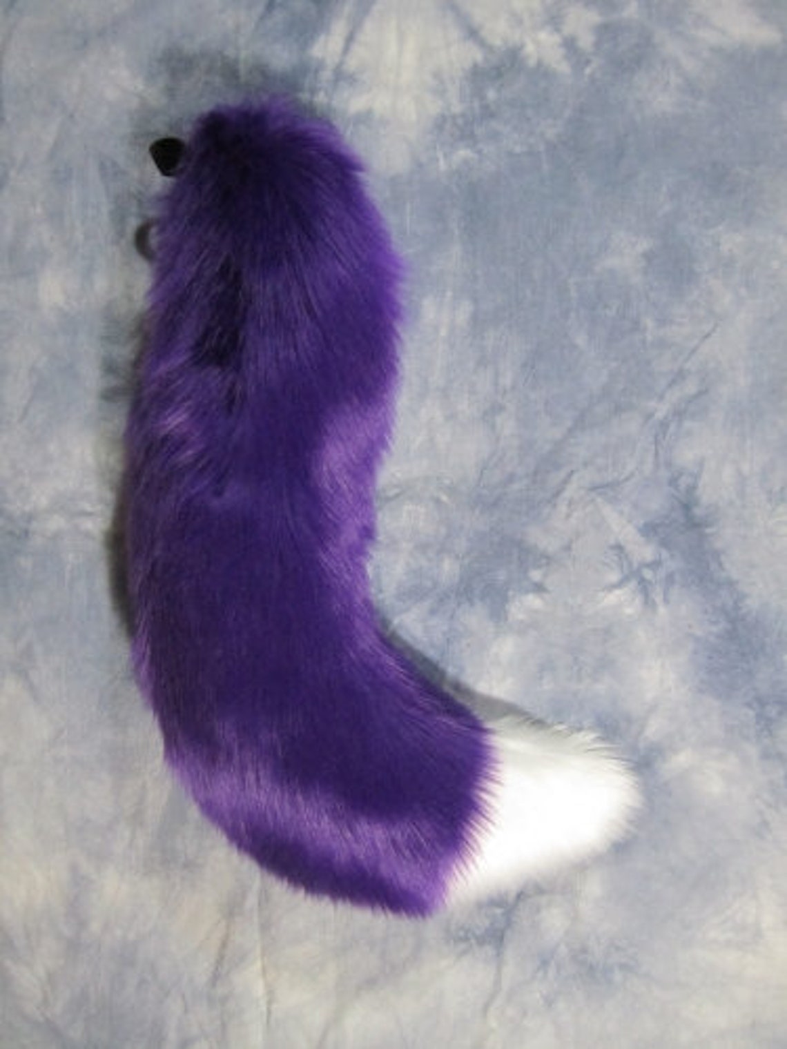 Curvy Purple Fox Tail with White Tip READY TO SHIP | Etsy