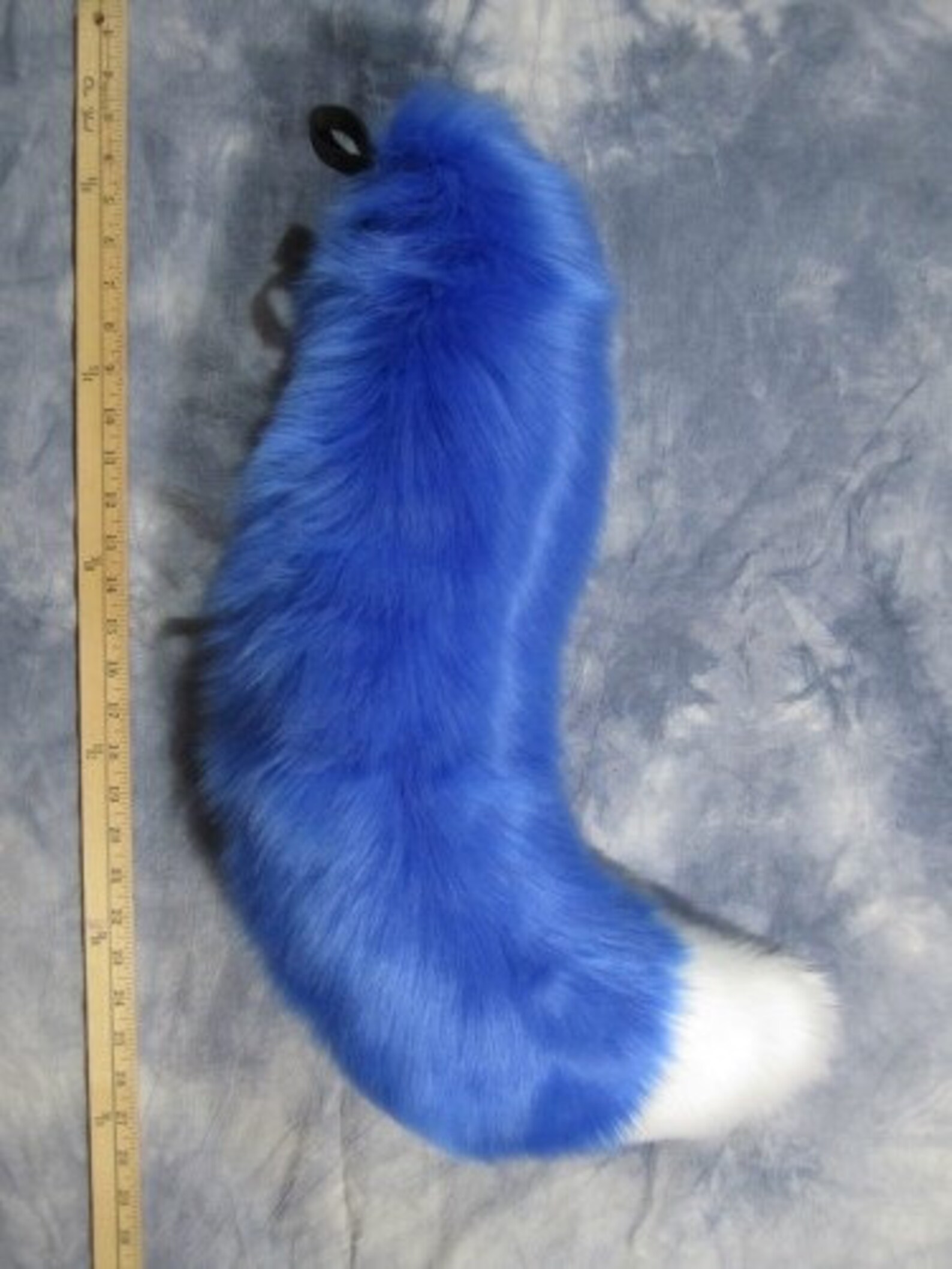 Curvy Blue Fox Tail with White Tip READY TO SHIP | Etsy
