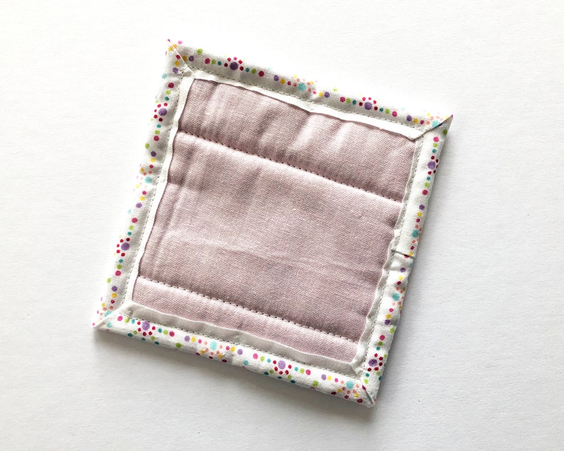 Set of Six Patchwork Mug Rugs in Red and Pink, Quilted Coasters, Fabric ...