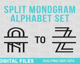 M Split Monogram SVG Split Letter M SVG M Initial SVG | Etsy