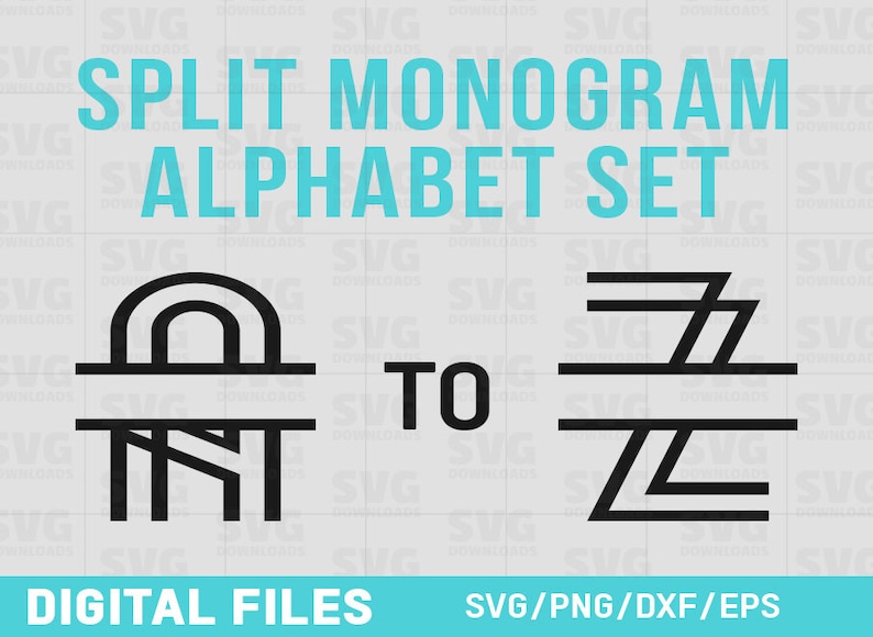 Split Monogram SVG Alphabet Set Split Letters Split SVG - Etsy