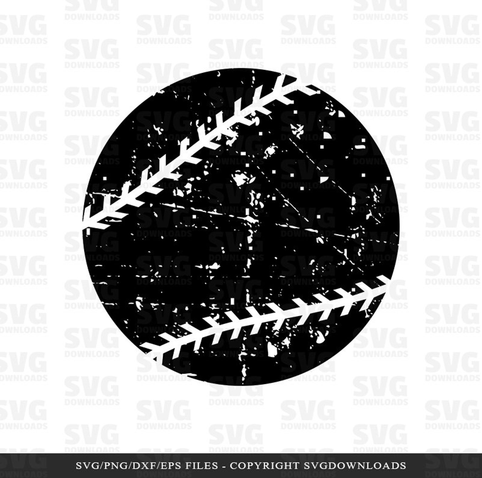 Distressed Baseball SVG | Baseball SVG | Silhouette Files | Cricut ...