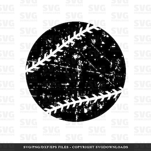 Distressed Baseball SVG Baseball SVG Silhouette Files - Etsy