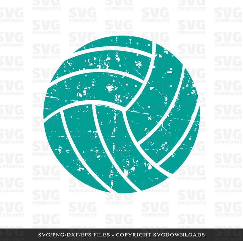 Distressed Volleyball SVG | Volleyball SVG | Silhouette Files | Cricut ...