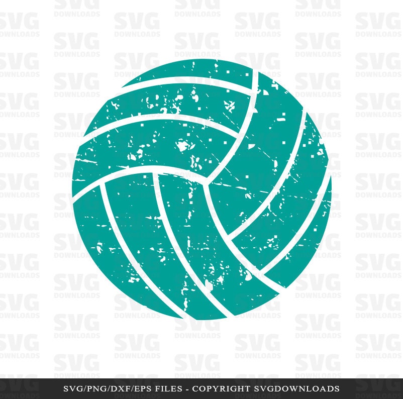 Distressed Volleyball SVG | Volleyball SVG | Silhouette Files | Cricut ...