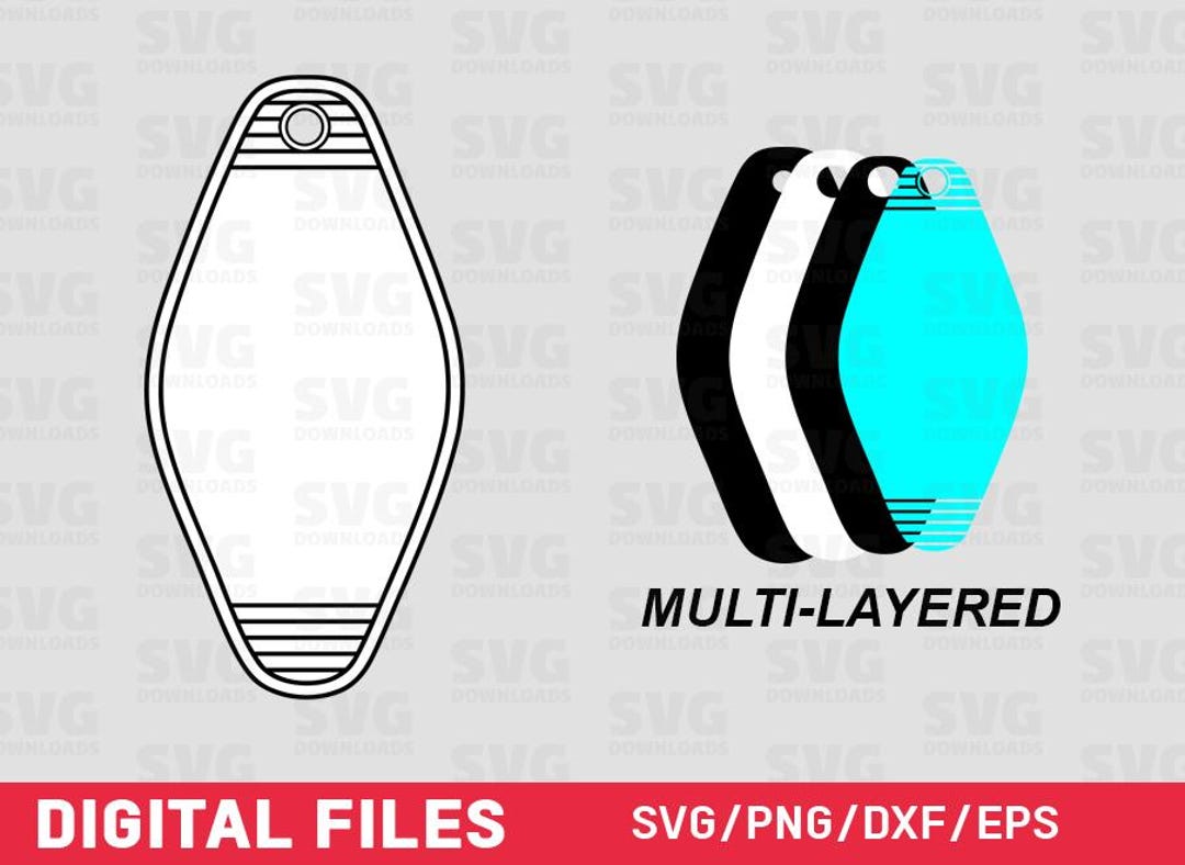Motel Keychain Template SVG, Silhouette Cut Files, Cricut Files ...