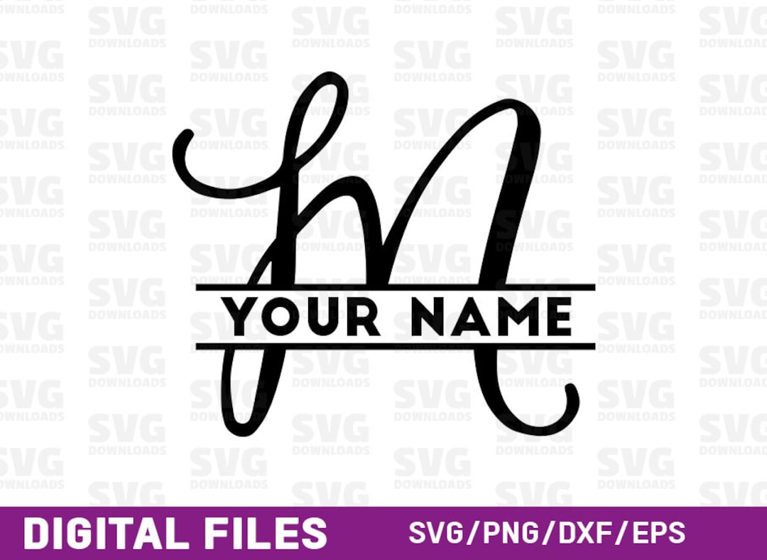 M Split Monogram SVG | Split Letter M SVG | M Initial SVG | Silhouette ...