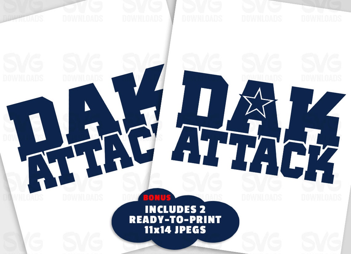 DAK Attack Dallas Cowboys Graphic - Etsy