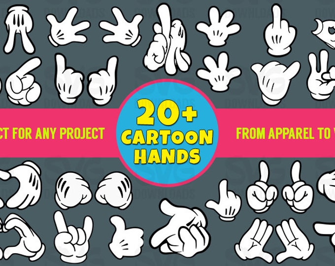 Cartoon Hands Vector Graphics in SVG, PNG and DXF Formats - Etsy