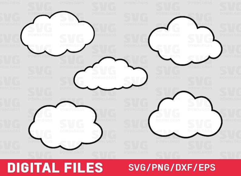 Clouds SVG, Silhouette Cut Files, Cricut Files, Clipart, Printable - Etsy