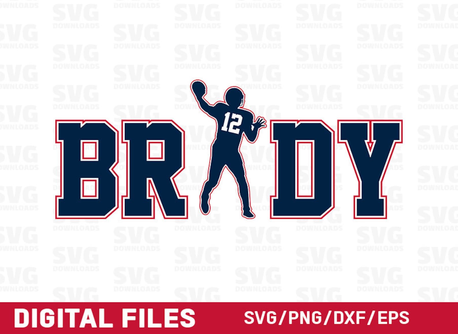 Tom Brady SVG Patriots SVG Silhouette Cut Files Cricut | Etsy