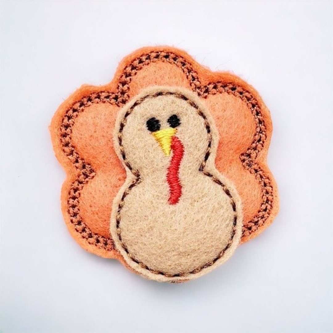 Turkey Badge Badge Reel / Thanksgiving Badge Topper / Felt Badge ...