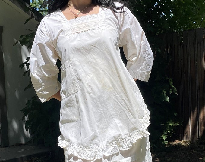 1950s White Cotton Eyelet Smock With Paint Marks - Etsy