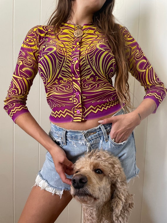 2000s John Paul Gaultier Mesh Cybersigilism Purple an… - Gem