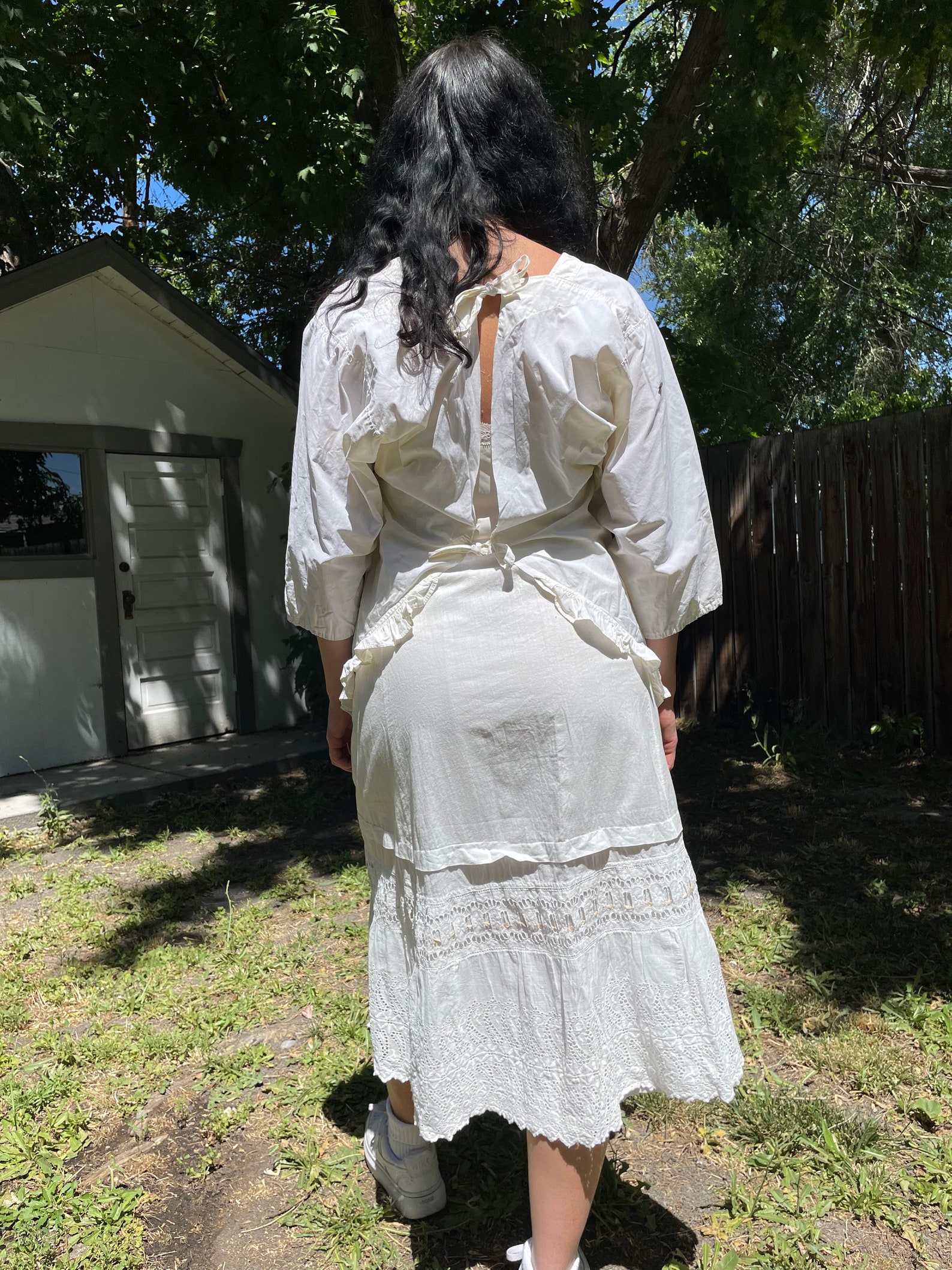 1950s White Cotton Eyelet Smock With Paint Marks - Etsy